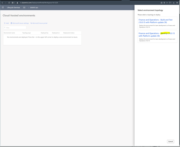 How to create Dynamics 365 F&O cloud-hosted development environment for ...
